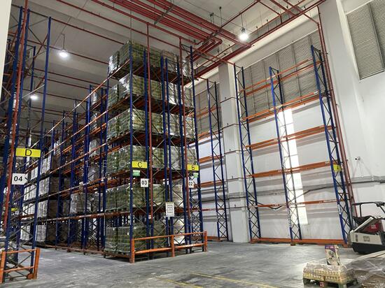 12.5m high 1000 pallet with racking / bare food distribution logistic ...