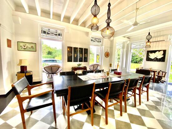 Double storey house with lush greenery on large piece of land, 豪华黑白屋出租 ...