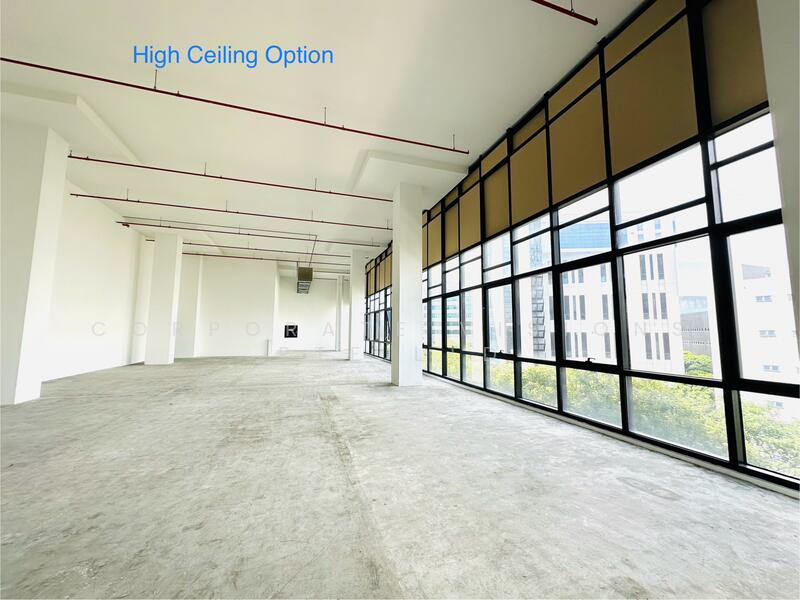 HIGH CEILING BUSINESS SPACE with Glass facade and lift lobby frontage ...
