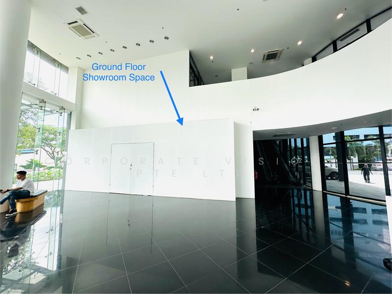 HIGH CEILING BUSINESS SPACE with Glass facade and lift lobby frontage ...