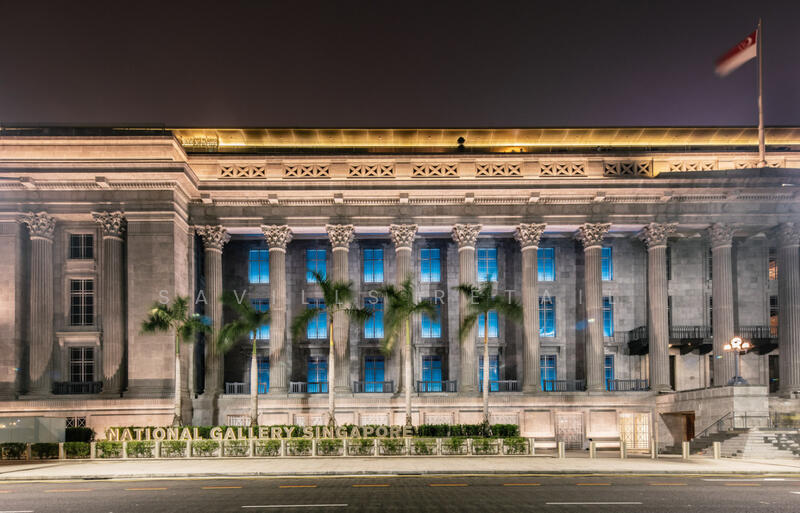 National Gallery Rooftop Restaurant-Lounge Space with View of Marna Bay ...