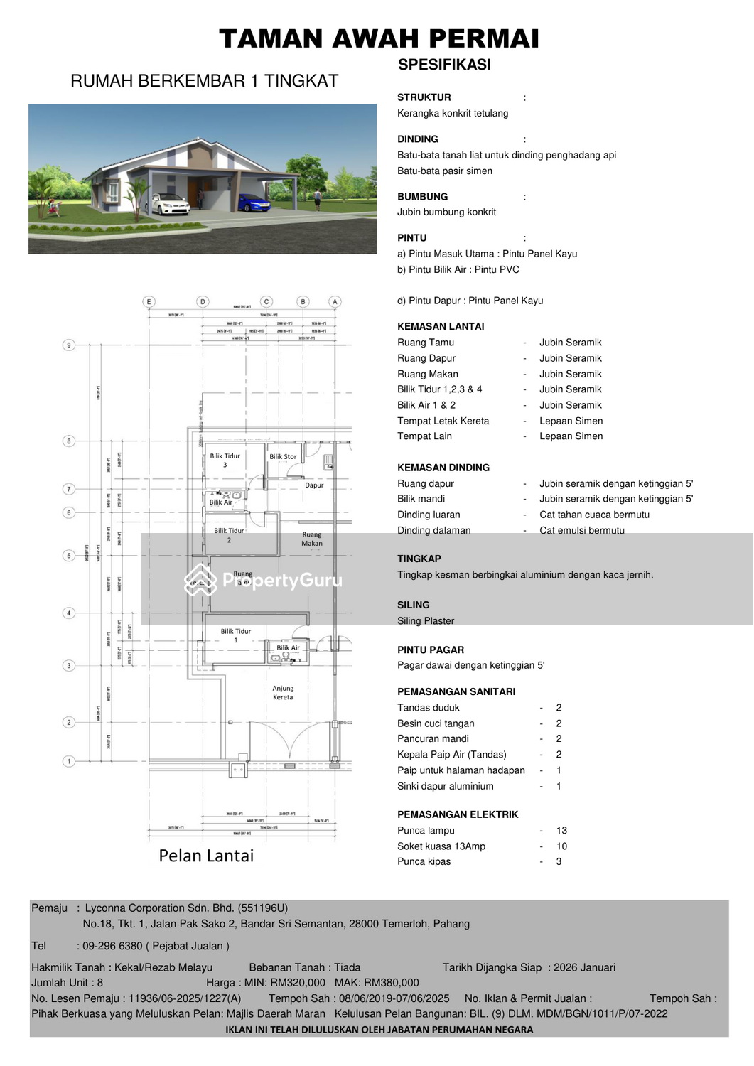 Taman Kampung Awah, Maran, Pahang, 1 Bedroom, 130 sqft, S SALE, by ...