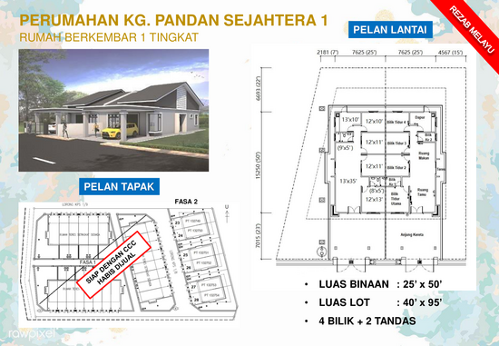 Perumahan Kg. Pandan Sejahtera 1, Kuantan, Pahang, 1 Bedroom, 130 sqft ...